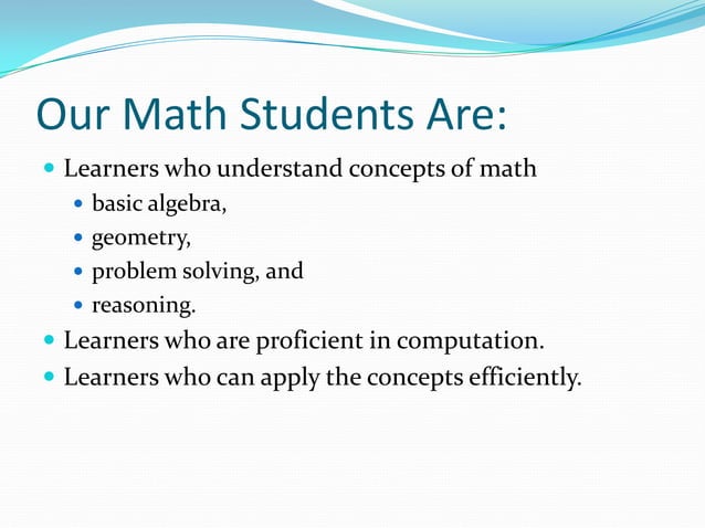 Presentation For Math Curriculum Night 10.22.09 | Homework and Study ...