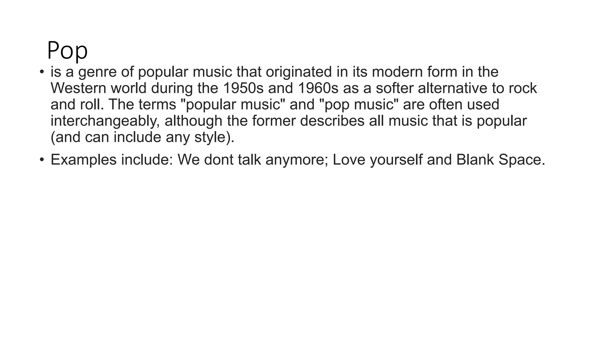 Presentation for Music Genres | PPTX