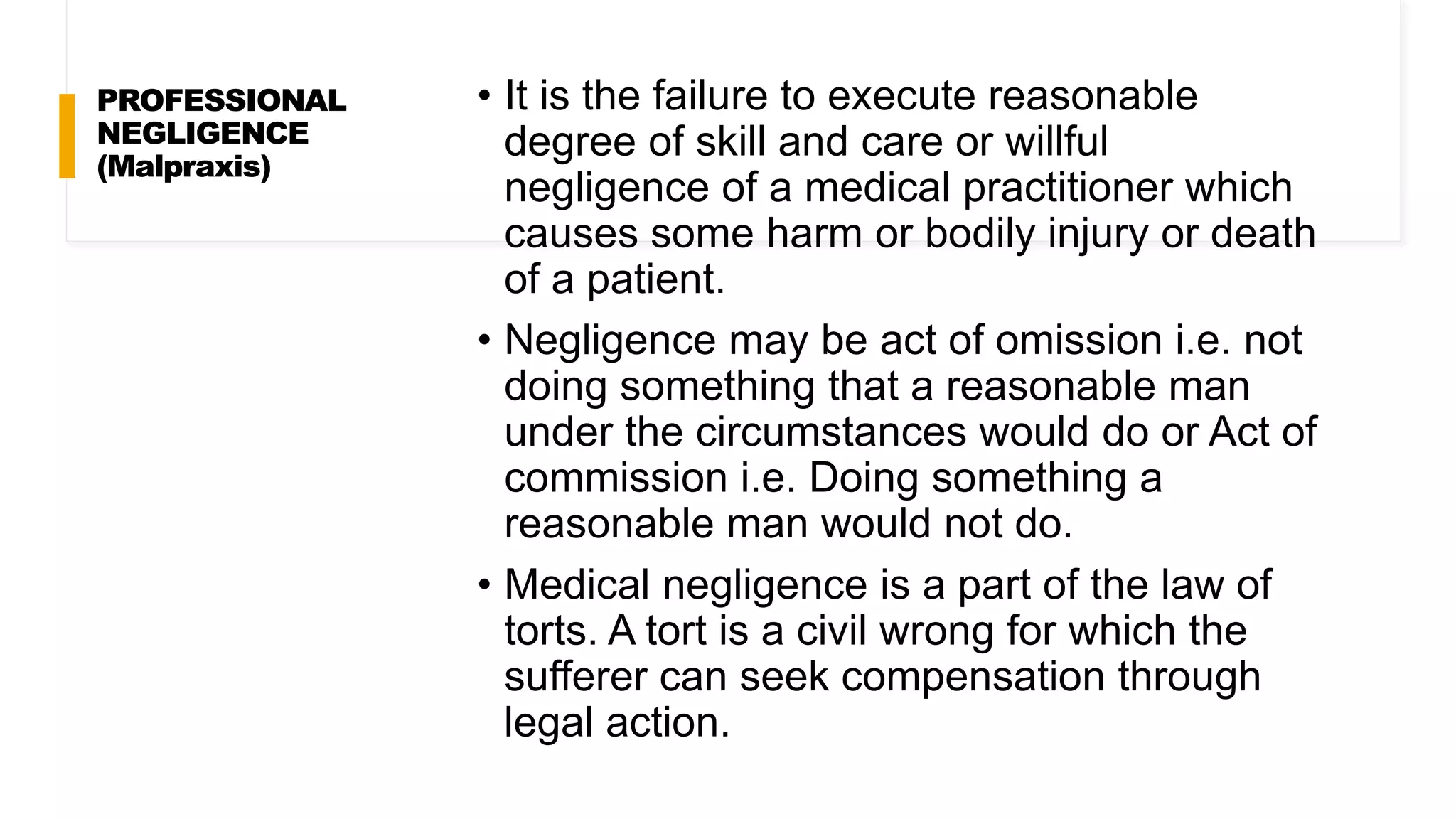 Medical negligence and its defence | PPTX