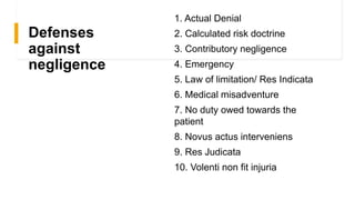 Medical negligence and its defence | PPTX