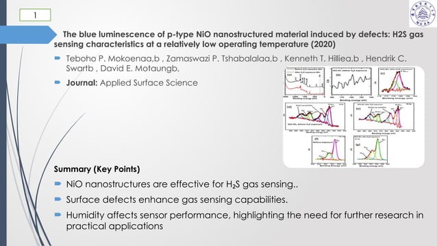 Presentation for nickel oxide for use a gas detector.pptx