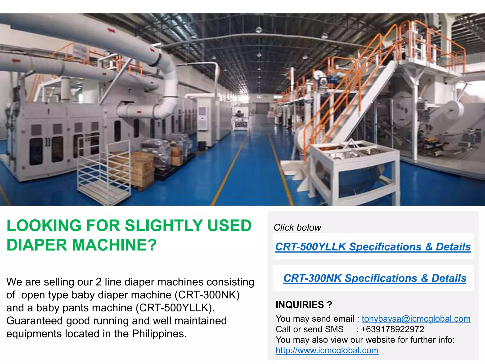 Looking for Slightly Used Diaper Lines? | PPT