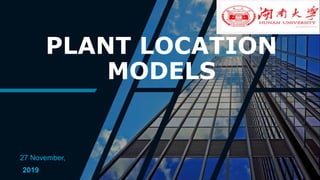 Plant Location Models | PPT