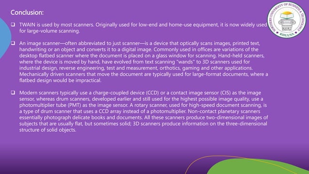 Presentation for Scanner .pptx | Computer Peripherals | Computing