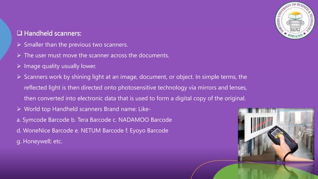 Presentation for Scanner .pptx | Computer Peripherals | Computing