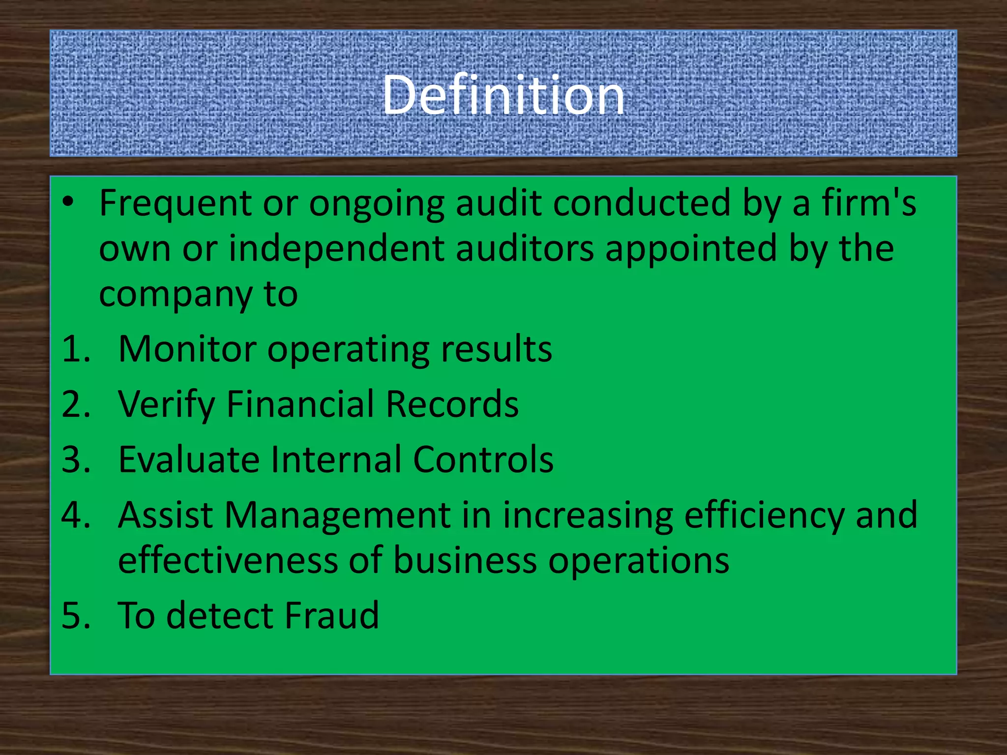 Internal Audit of Manufacturing Companies | PPSX