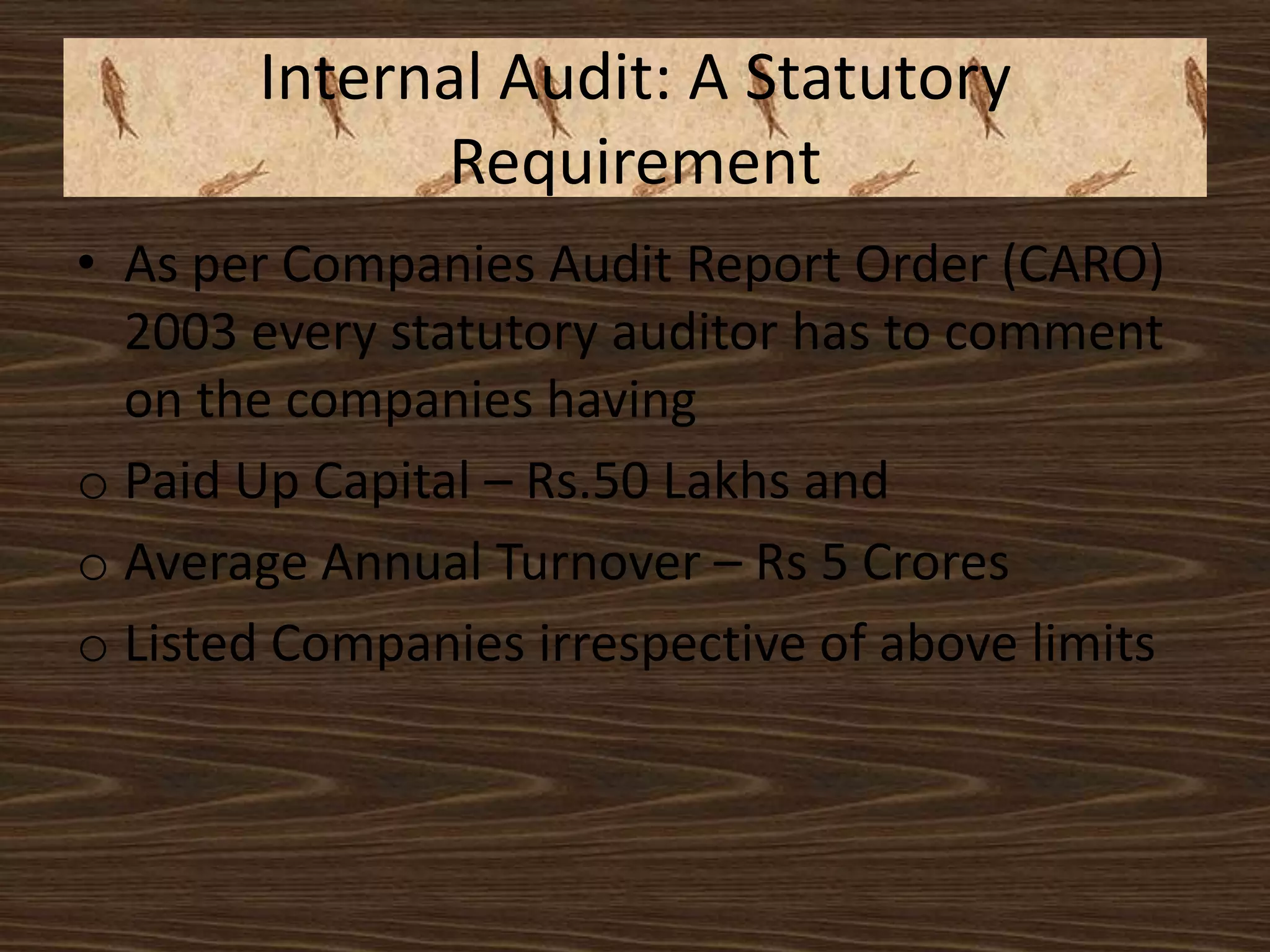 Internal Audit of Manufacturing Companies | PPSX