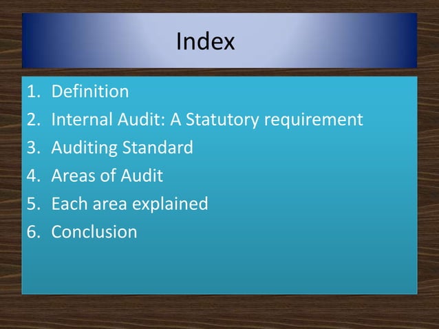 Internal Audit of Manufacturing Companies | PPSX | Business Accounting & Finance | Business