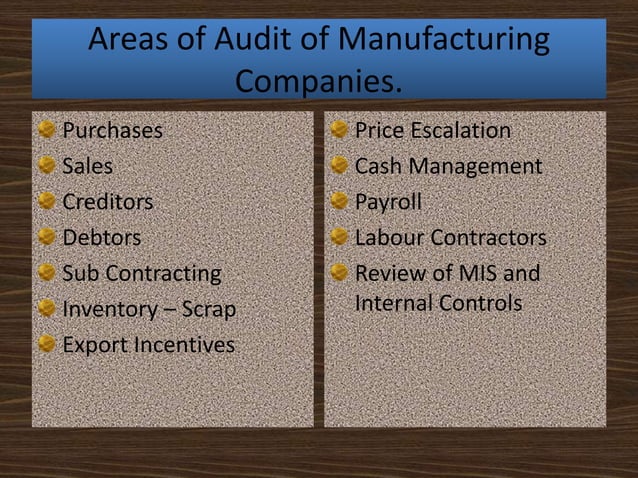 Internal Audit of Manufacturing Companies | PPSX | Business Accounting ...