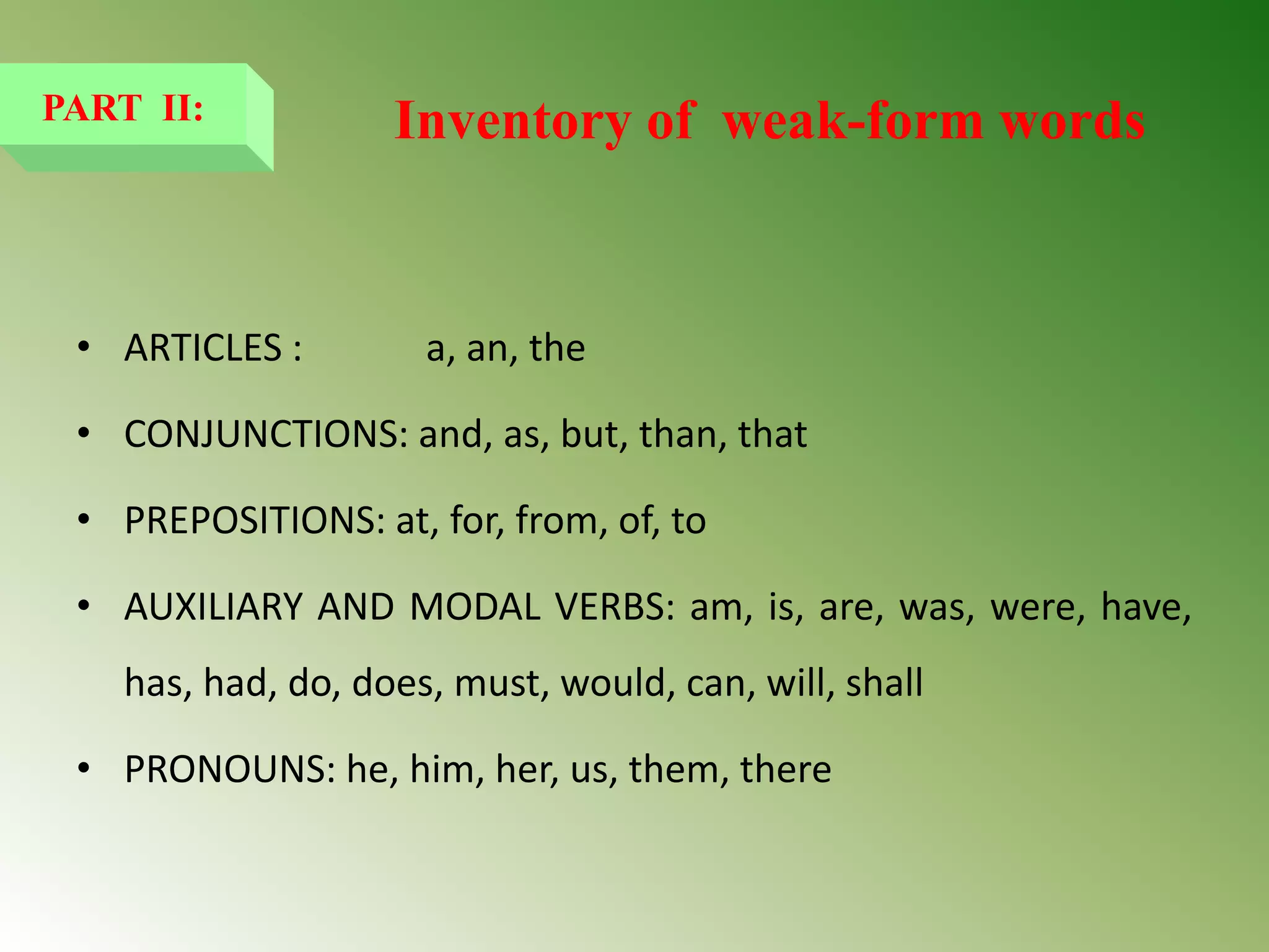 Presentation for weak form in english | PPTX