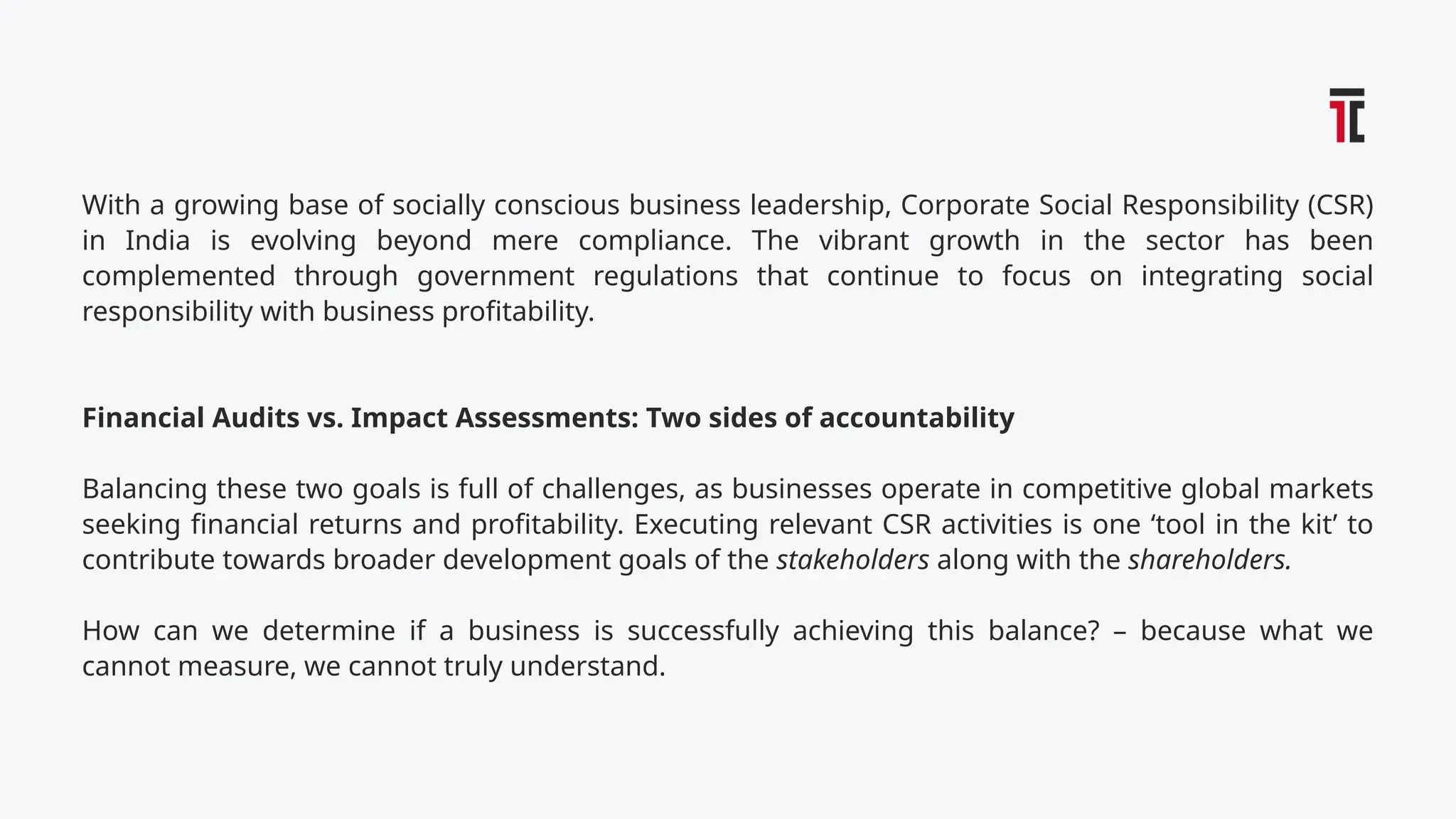 From Compliance to Impact: Understanding Impact Assessment of CSR | PPTX