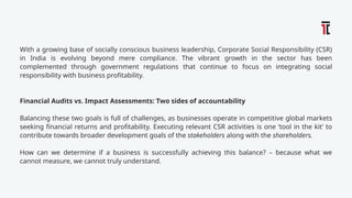 From Compliance to Impact: Understanding Impact Assessment of CSR | PPTX