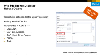 L'avenir de SAP BusinessObjects Web Intelligence - BI4.2 SP06 et dernières versions | PPT