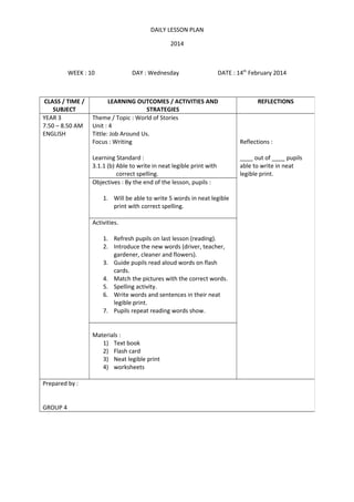 English RPH for teaching segment | DOC