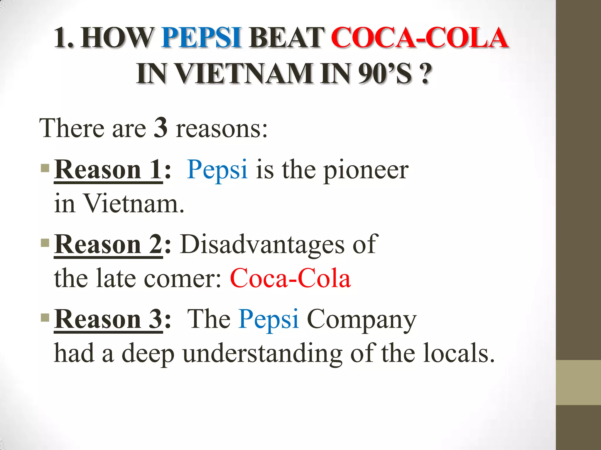 Pepsi and Cocacola in marketing strategy war | PPTX