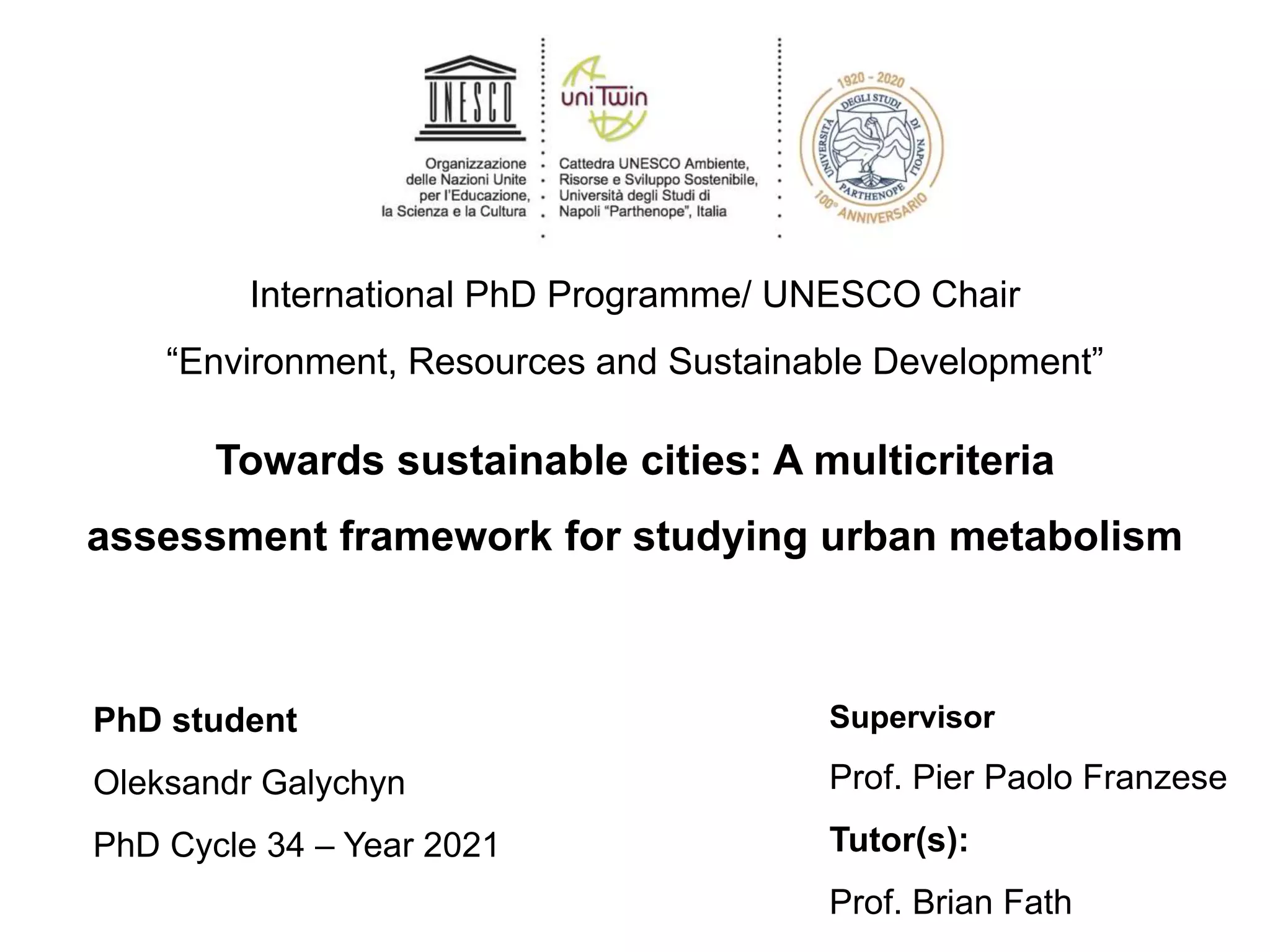 Thesis presentation | PPT