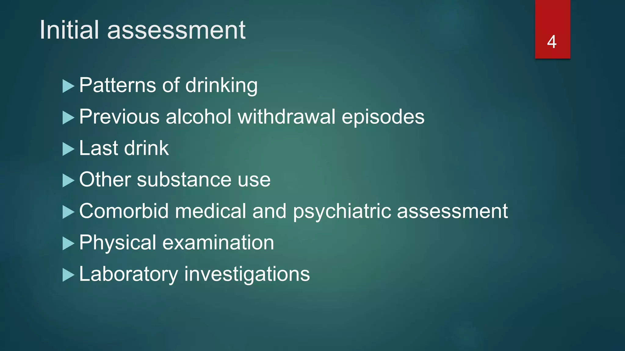Management of Alcohol Dependence | PPTX