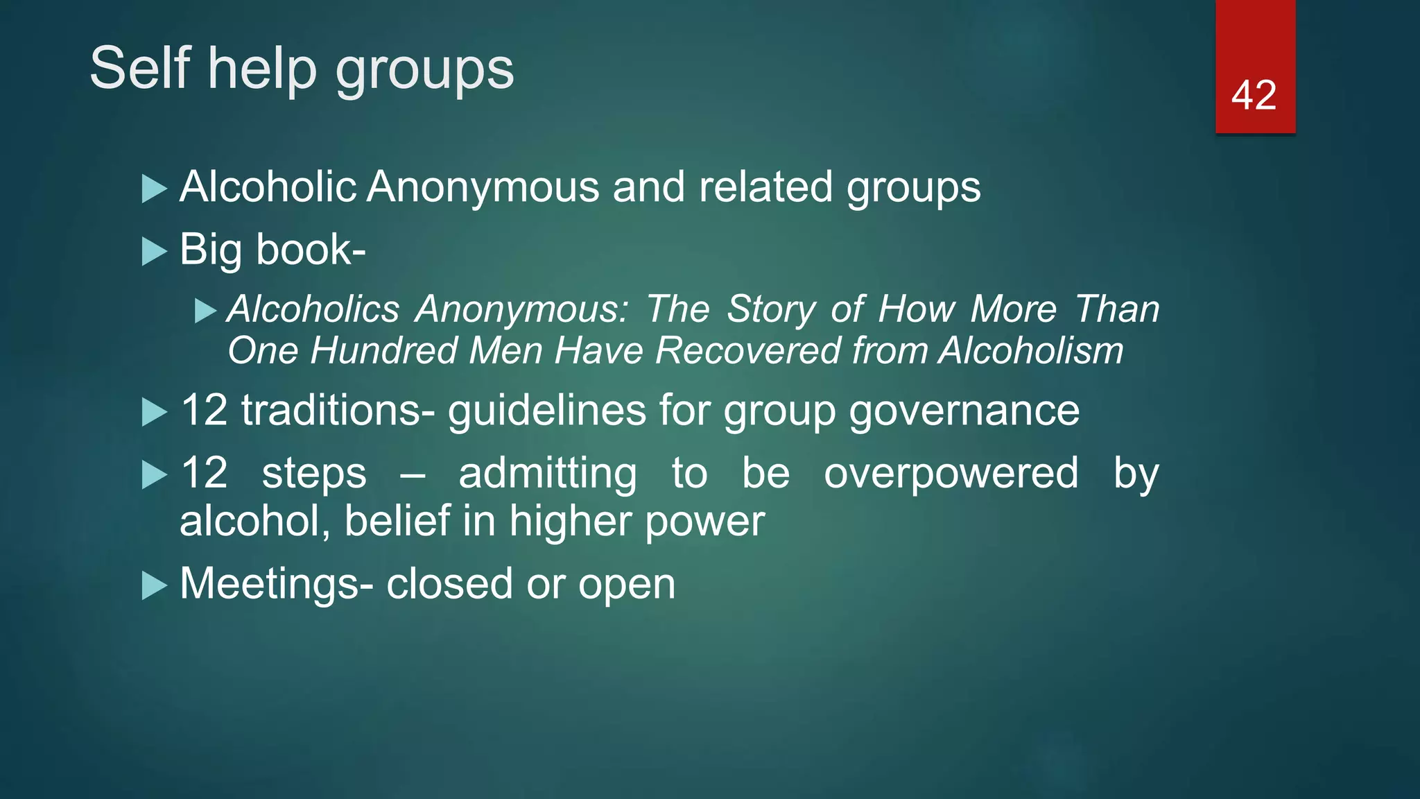 Management of Alcohol Dependence | PPTX