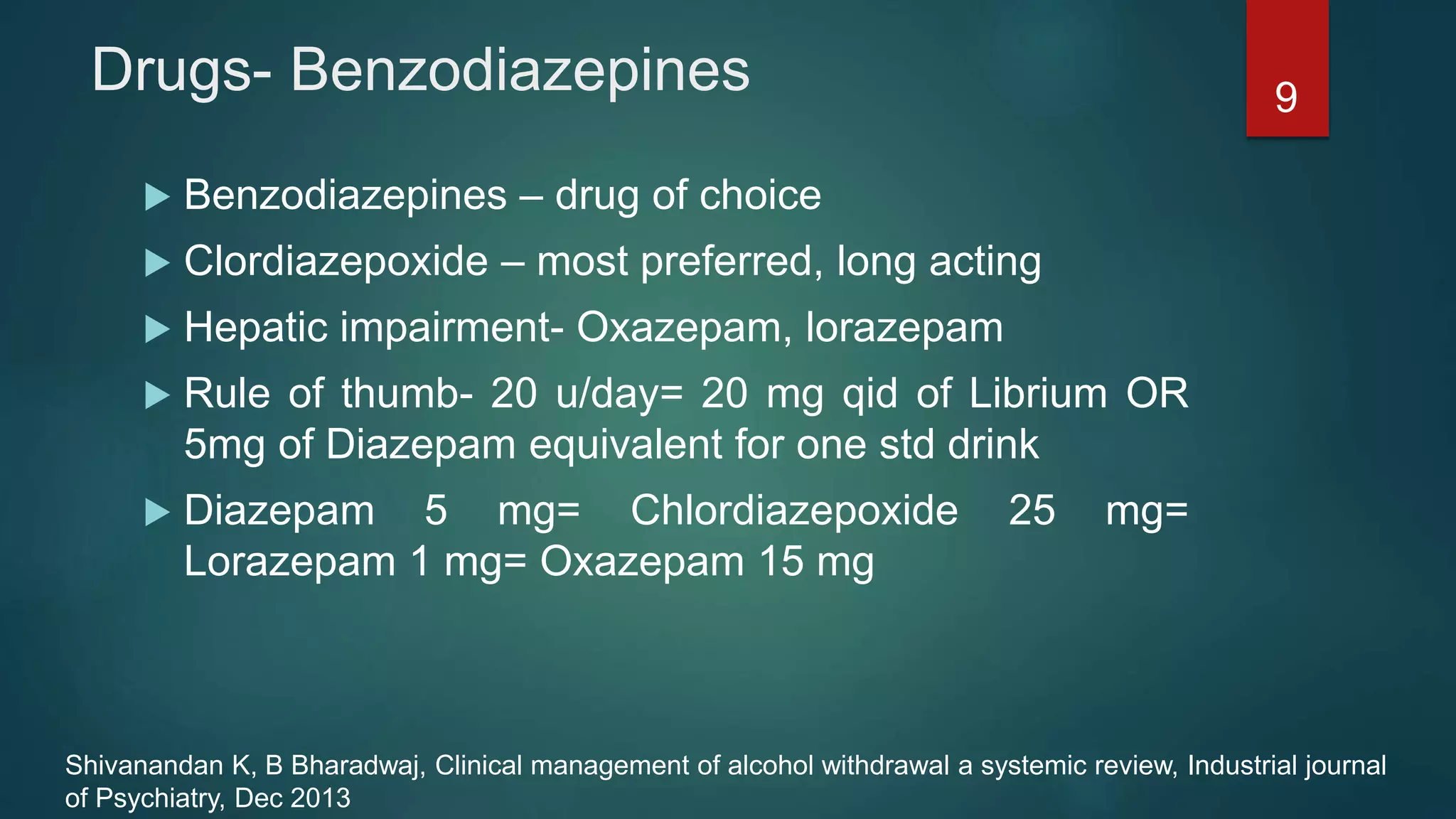 Management of Alcohol Dependence | PPTX