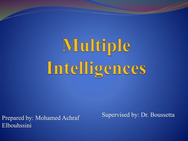 Presentation gardner's multiple intelligences | PPTX
