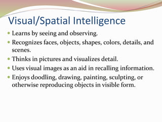 Presentation gardner's multiple intelligences | PPTX
