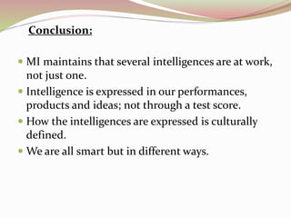 Presentation gardner's multiple intelligences | PPTX