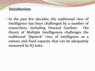Presentation gardner's multiple intelligences | PPTX