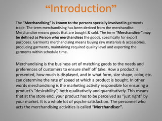Presentation Garments Merchandising | PDF