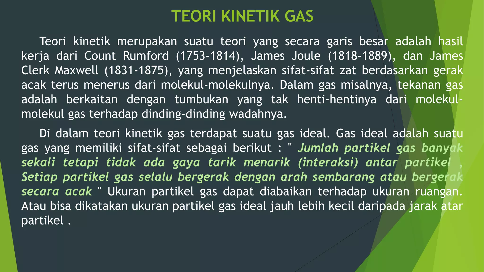 Presentation gas ideal dan teori kinetik gas | PPT