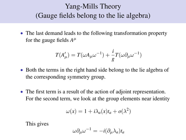 Presentation gauge field theory | PDF | Physics | Science