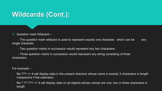 Wildcards, Simple Shell Programs and Shell Variables | PPTX | Operating ...