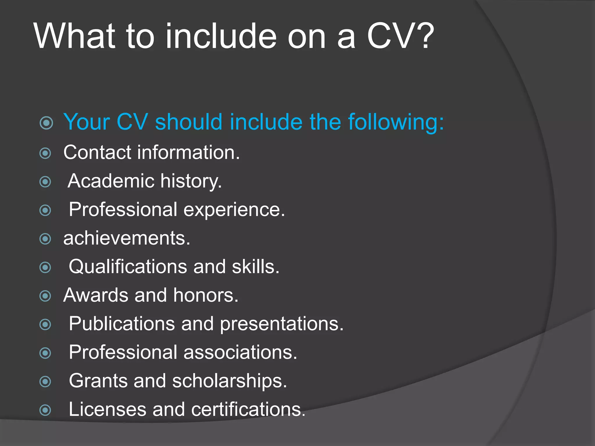 CV and Resume | PPTX