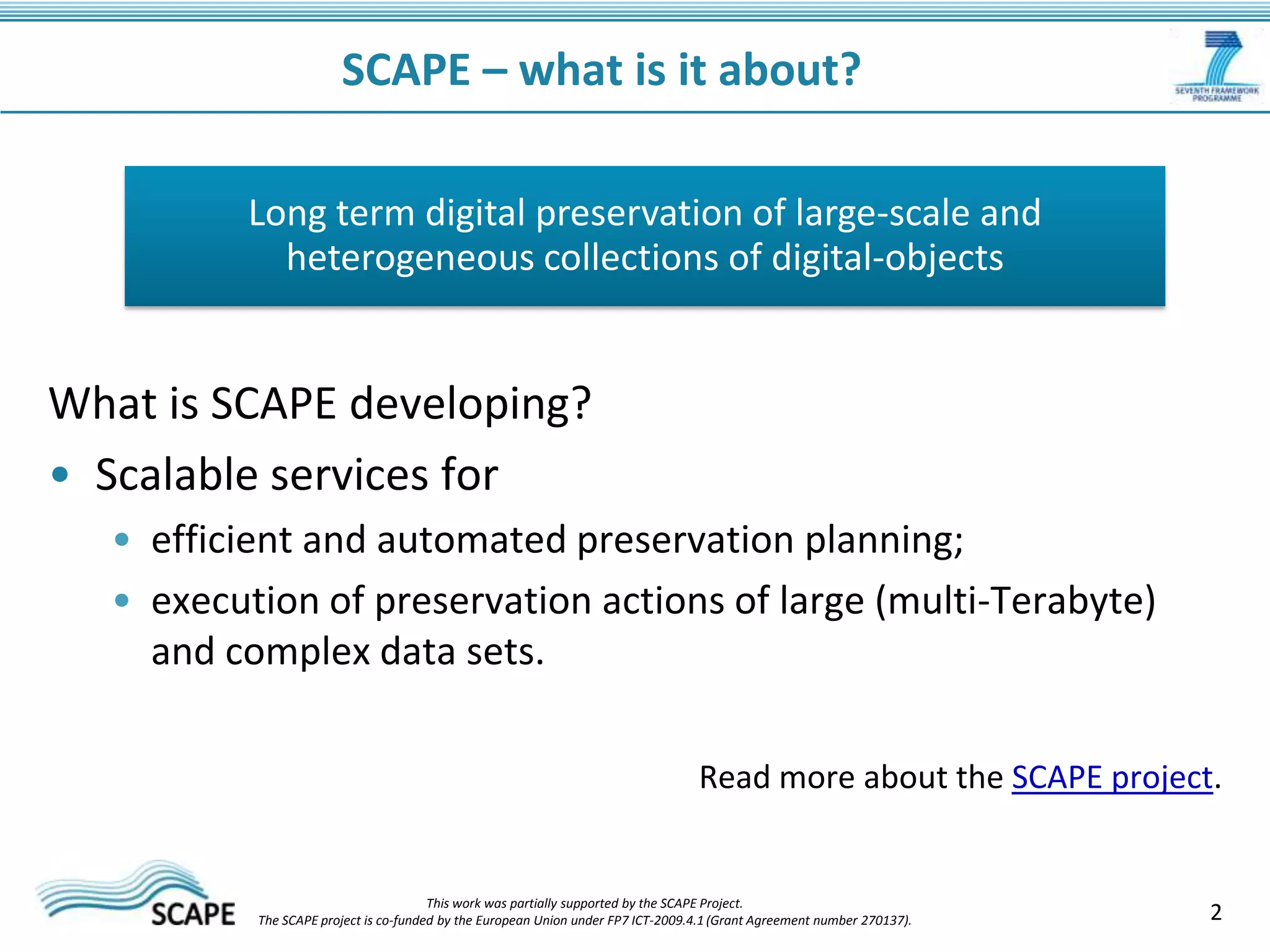 SCAPE general presentation | PPTX