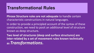 Presentation generative-transformational grammar | PPTX