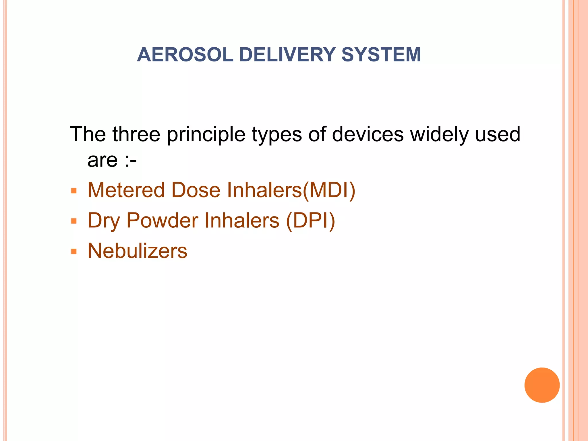AEROSOL :- MDI, MPI, Nasal Spray | PPTX