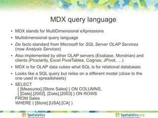 Open source Geospatial Business Intelligence in action with GeoMondrian ...