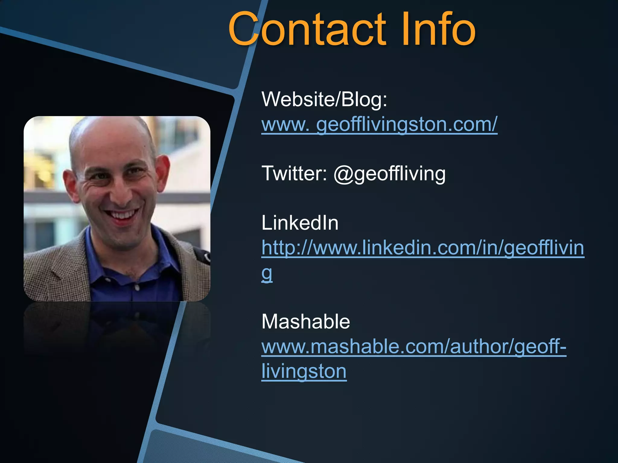 Geoff Livingston Presentation | PPTX | Marketing and Advertising | Business