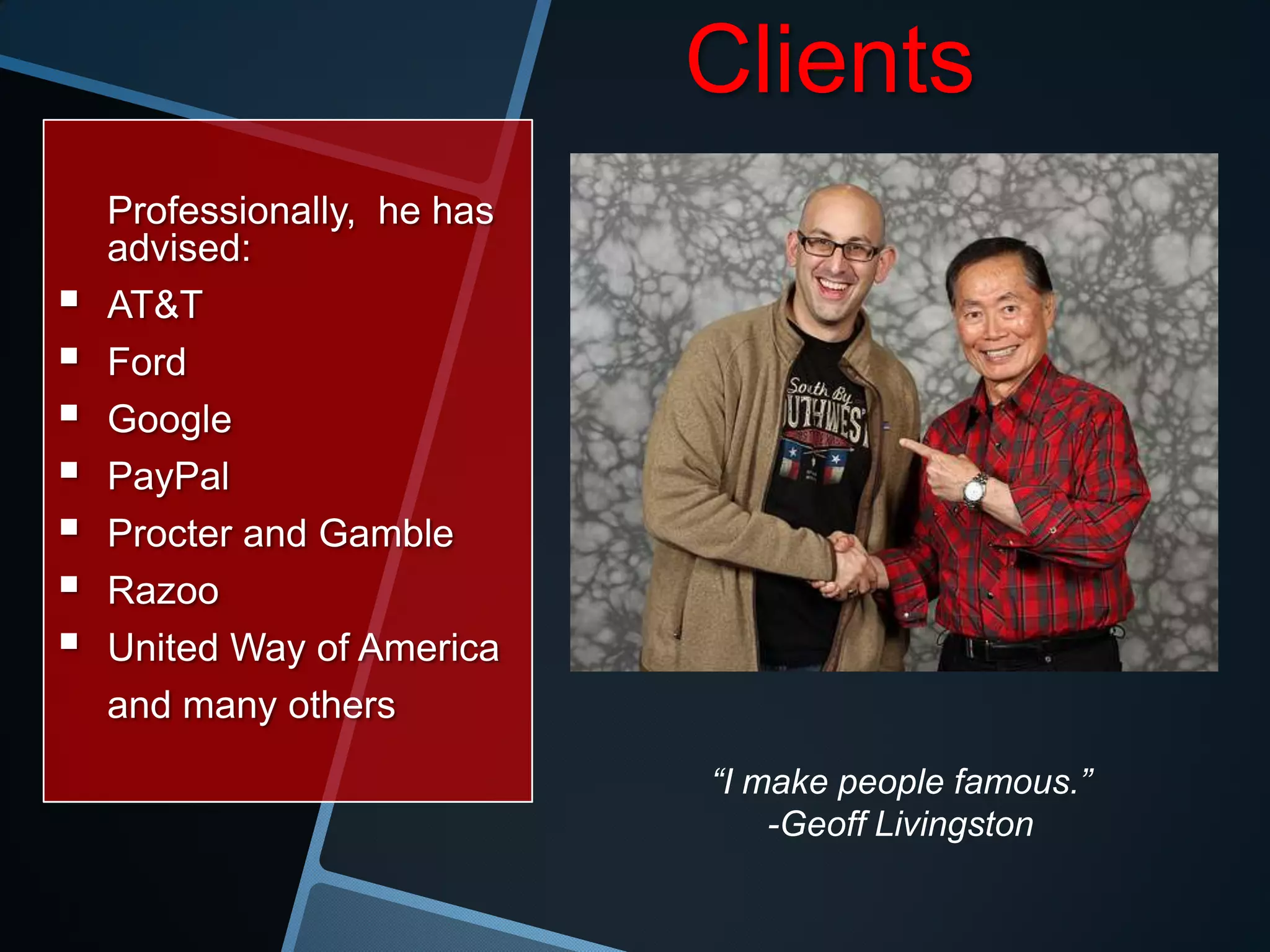 Geoff Livingston Presentation | PPTX | Marketing and Advertising | Business