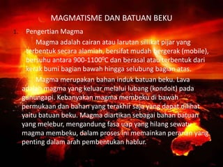 Presentation geokimia magmatisme | PPTX