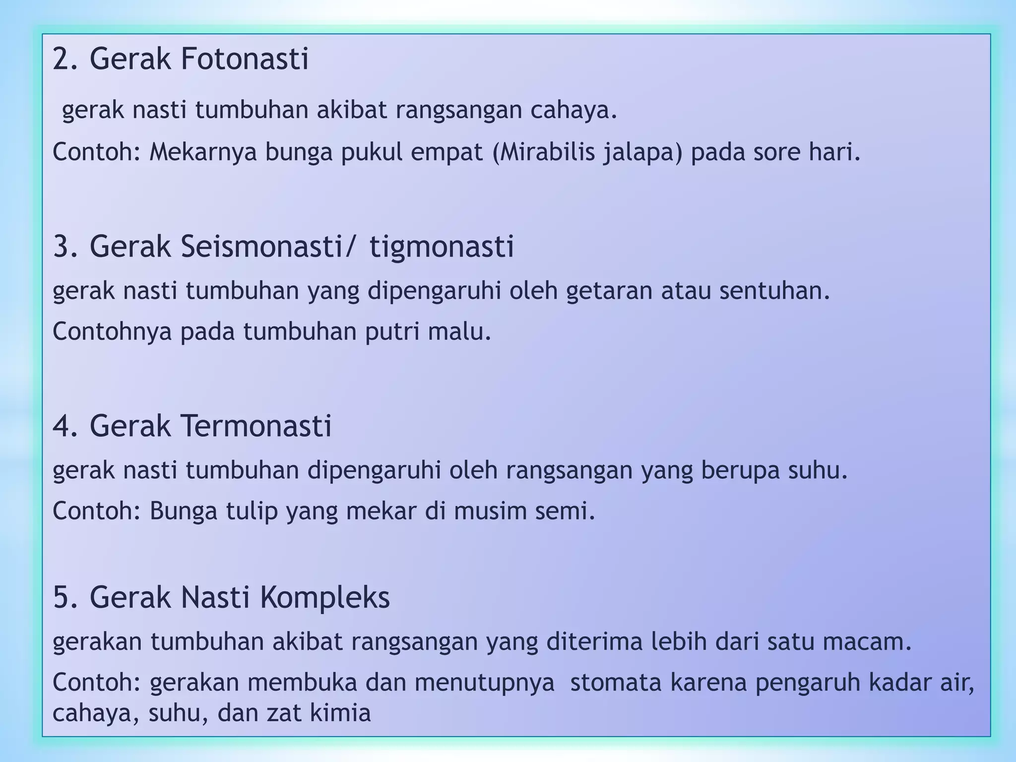 Presentation gerak tumbuhan dan hewan | PPTX