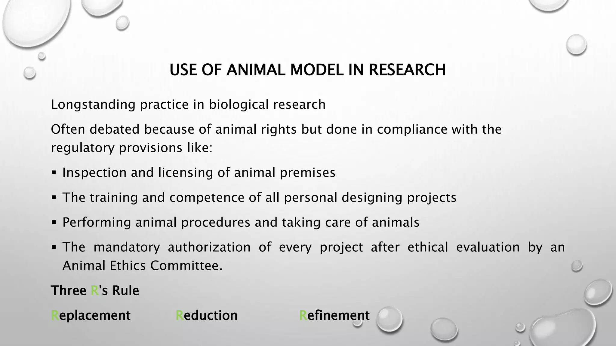 Use of Microorganisms, Animals, Plants and Humans in Experimentation ...