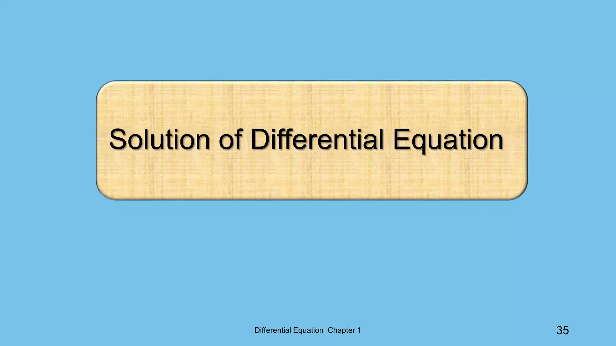 introduction to differential equations | PPTX