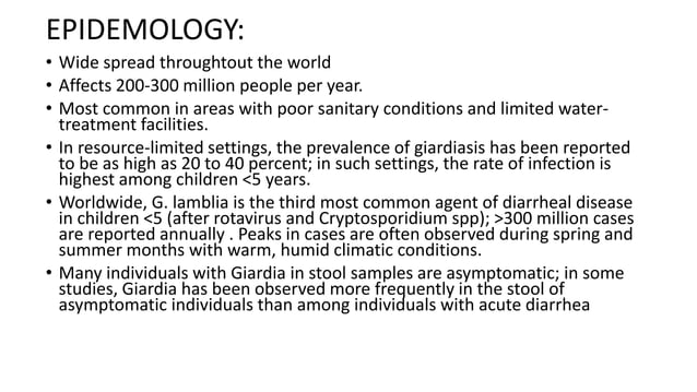 GIARDIASIS -INTRODUCTION,ETIOLOGY, PATHOPHYSIOLOGY, TREATMENT ...
