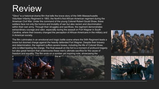 Presentation Movie Glory Review for English Class ITBOCA | PPTX