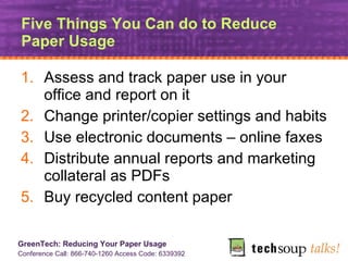 GreenTech: Reducing Your Paper Usage | PPT