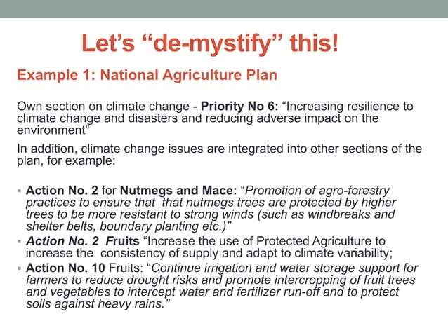 Prioritizing adaptation options in agriculture: The experience of Grenada | PPT