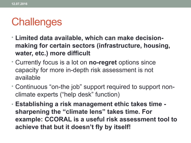 Prioritizing adaptation options in agriculture: The experience of Grenada | PPT