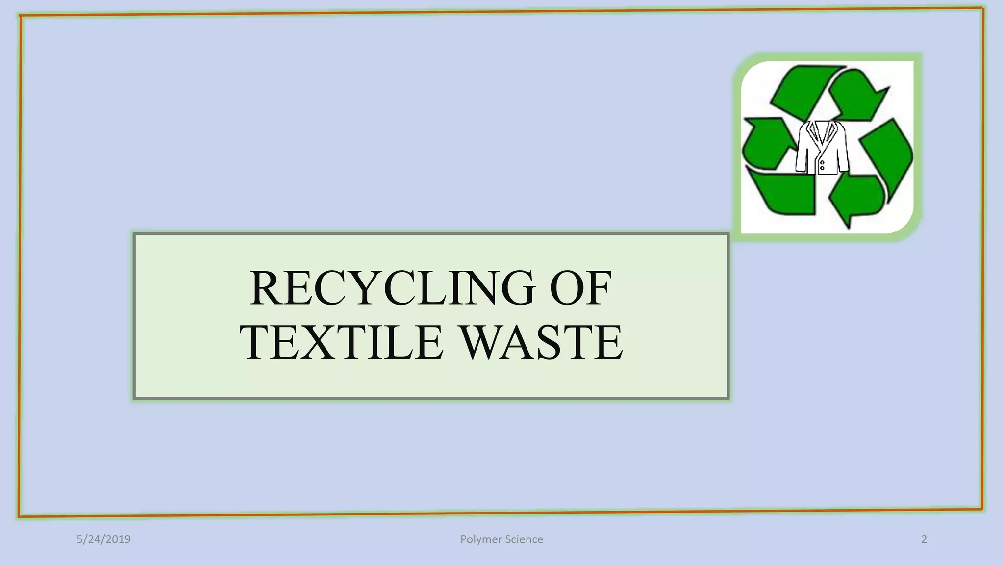 RECYCLING OF TEXTILE WASTE | PPTX