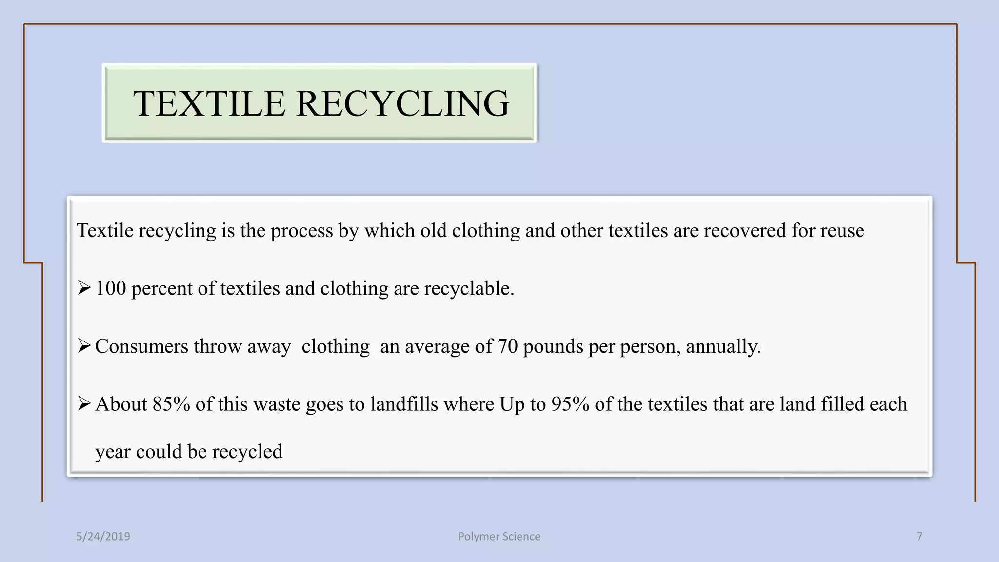 RECYCLING OF TEXTILE WASTE | PPTX