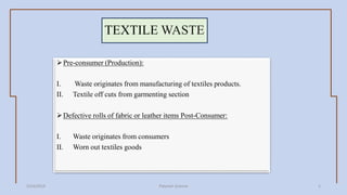 RECYCLING OF TEXTILE WASTE | PPTX